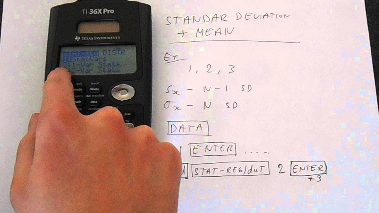 TI 36x Pro Basic Statistics: Standard Deviation and Mean Tutorial