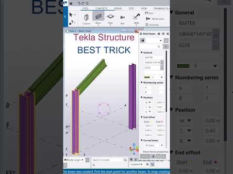 BEST STEEL RAFTER TRICKS IN TEKLA STRUCTURE NO POINTS NO CONSTRUCTION LINE