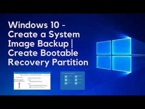 Windows 10 - Create a System Image Backup |  Create Bootable Recovery Partition