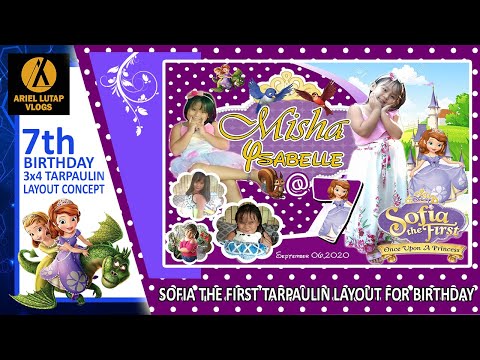 How to Sofia the First Design 7th Birthday for Tarpaulin I| Photoshop Tutorial By : Ariel Lutap
