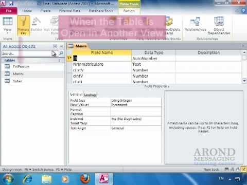 Using Access 2010 - Open a Table in Design View