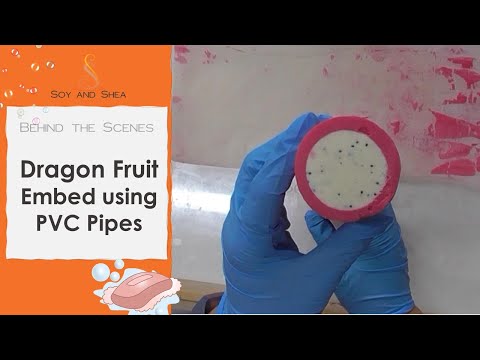 Dragon Fruit Cold Process Soap Embed using PVC pipes