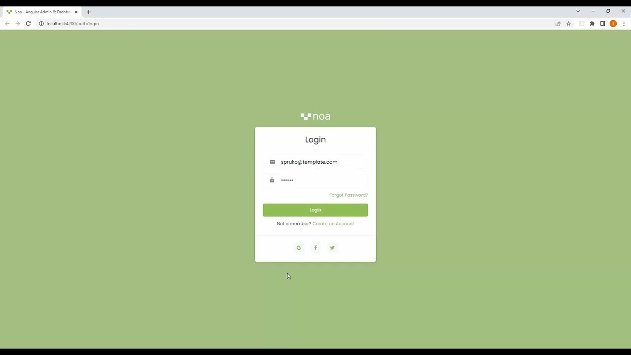 Noa - Angular Admin Template Installation process