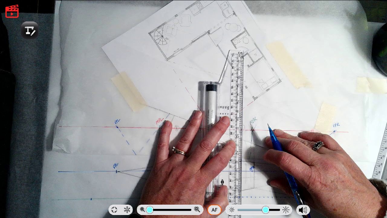 Two Point perspective layout using a Scaled floor plan part 2