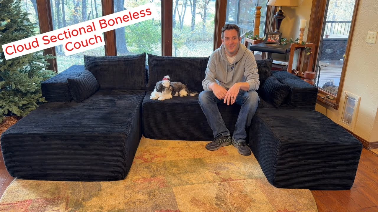 GRUSIGN 106in Cloud Sectional Modular Sofa Deep Seat