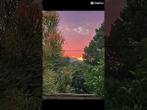 Airplane into beautiful sunset