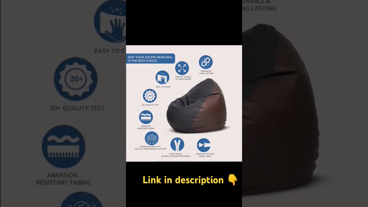 Amazon Brand Solimo 3XL Premium Leather Bean Bag with Beans At ₹1819. #shorts #youtubeshort #amazon