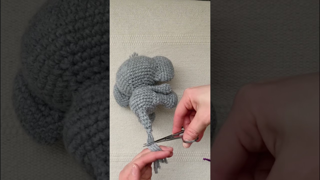 Adding a Tuft to a Crochet Elephant’s Tail | Amigurumi Tip