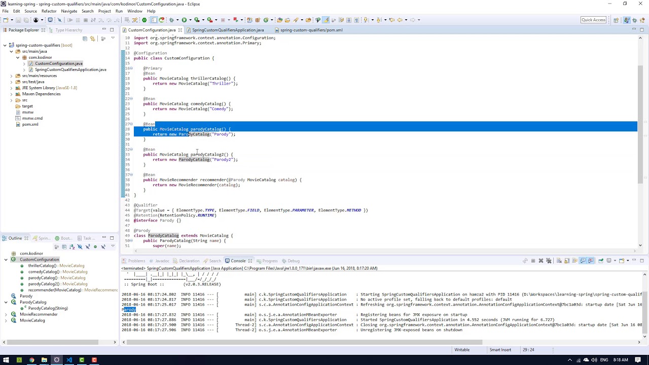 Spring @Qualifier Annotation and Custom Qualifiers