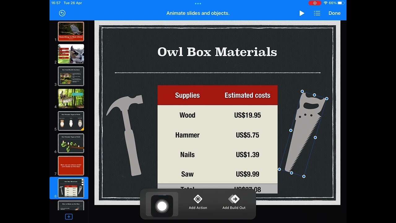 Keynote: how to animate multiple objects simultaneously