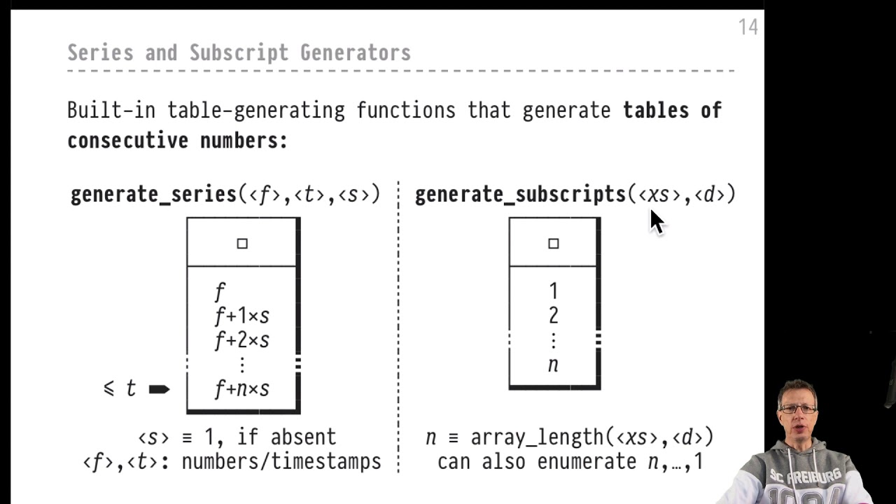 Advanced SQL — Chapter #04 — Video #25 — Set-returning/table-generating functions, ROWS FROM (zip)