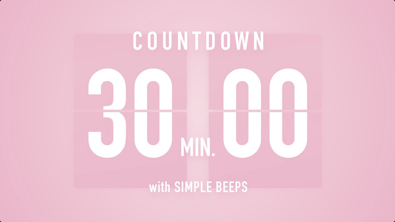 30 Minute Countdown Timer 🌸 Flip Clock with Simple Beeps 🔔