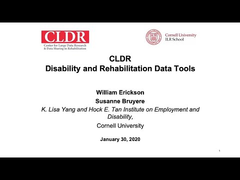 CLDR Disability and Rehabilitation Data Tools