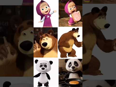 Masha and the bear real life characters crying while cooking #masha #memes