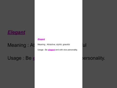 Elegant and it's Meaning #english #vocabularylearning #learnenglish #learning #subscribe