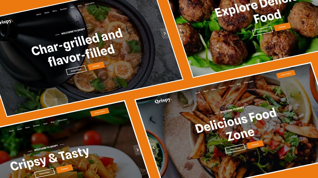 Restaurant Website Design Using Bootstrap 5 | Bootstrap Landing Tutorial Step By Step