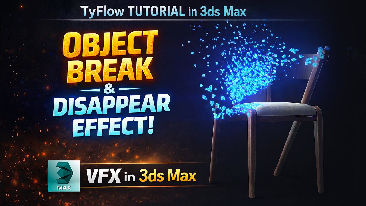 tyFlow Object Breaking & Disappearing Animation Tutorial in 3Ds Max