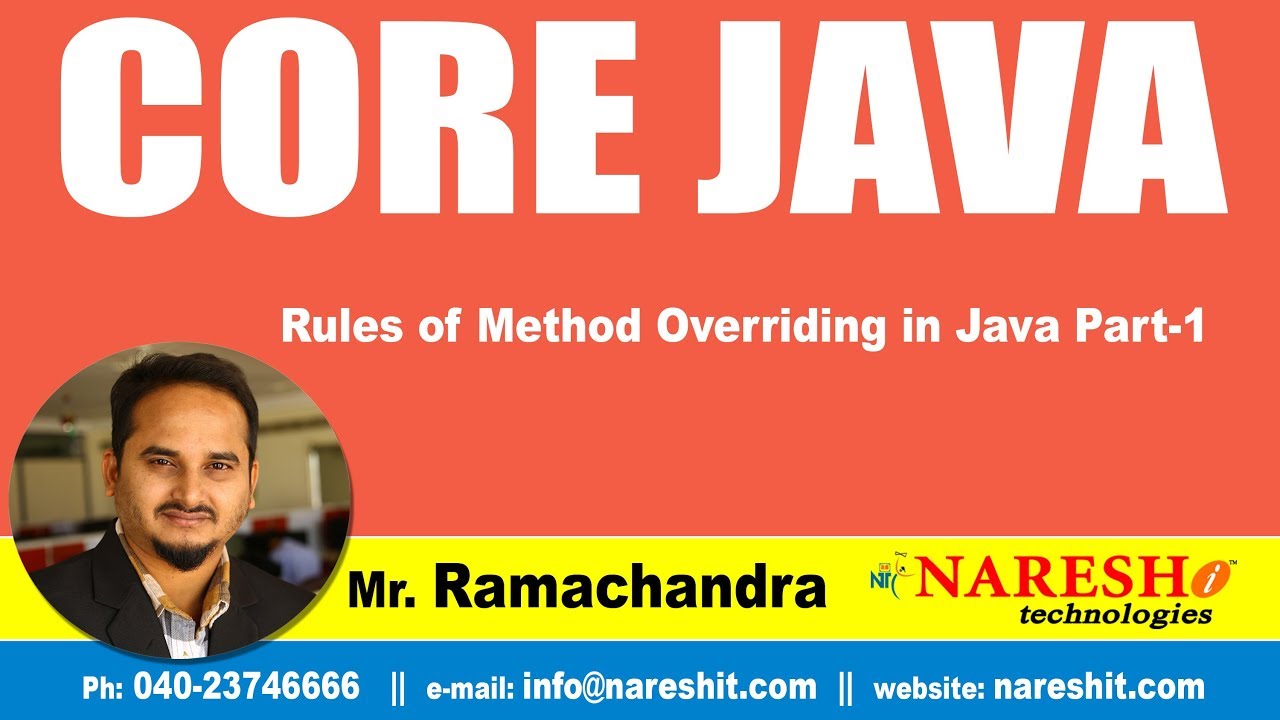 Core Java Tutorial | Rules of Method Overriding in Java ? Part-1 | Mr.Ramchandra