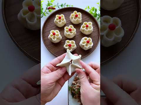 Red pearl Momo and dumplings folding technique #cooking #diy #recipe #yummy #momos