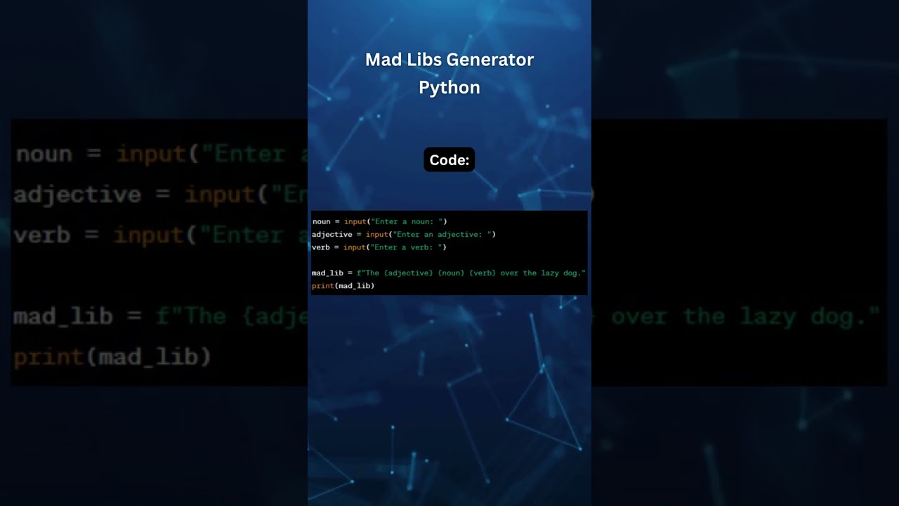 How to Create a Mad Libs Generator in Python #coding #gaming #code #python #tutorial #developer