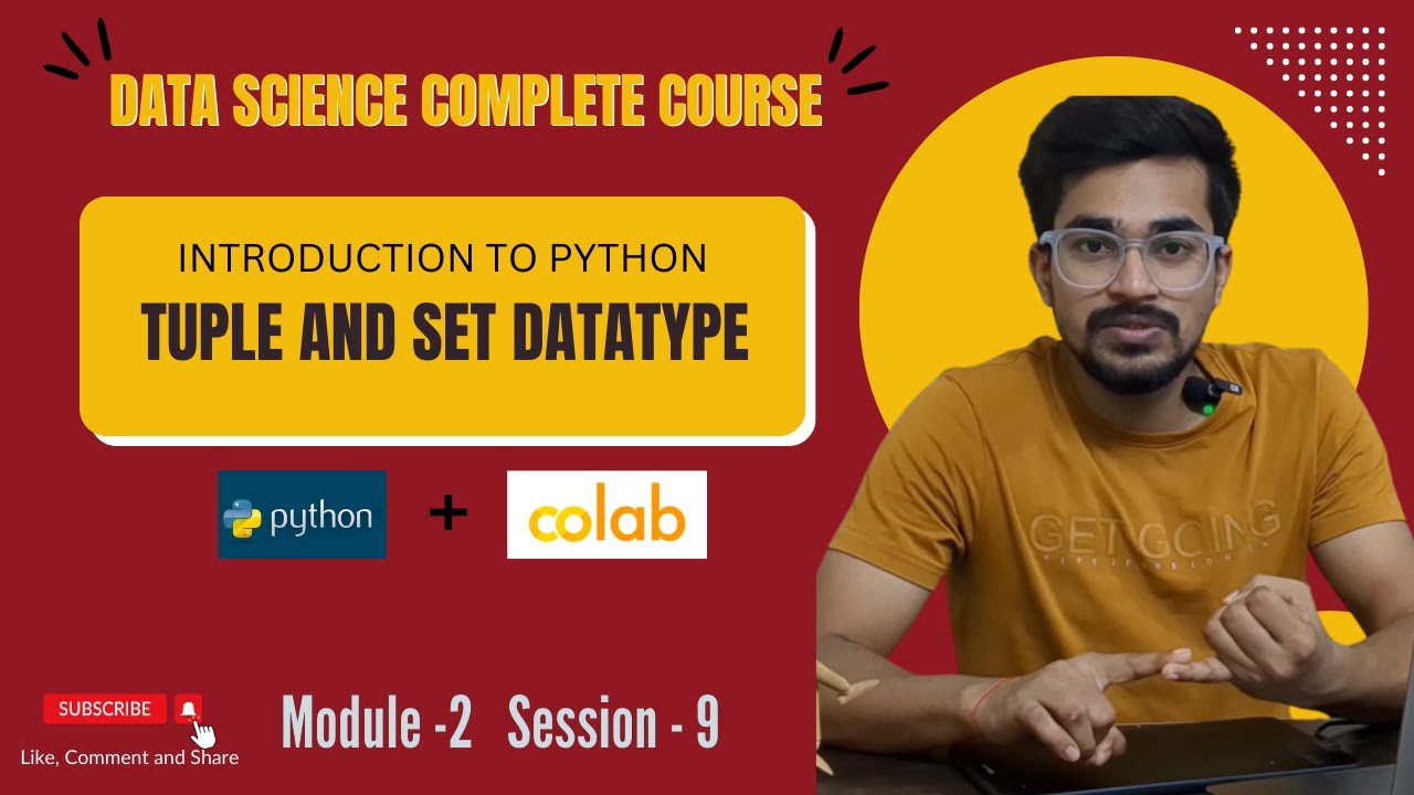 Tuple and Set Datatype in python | Python for Data Science | Data Science full course