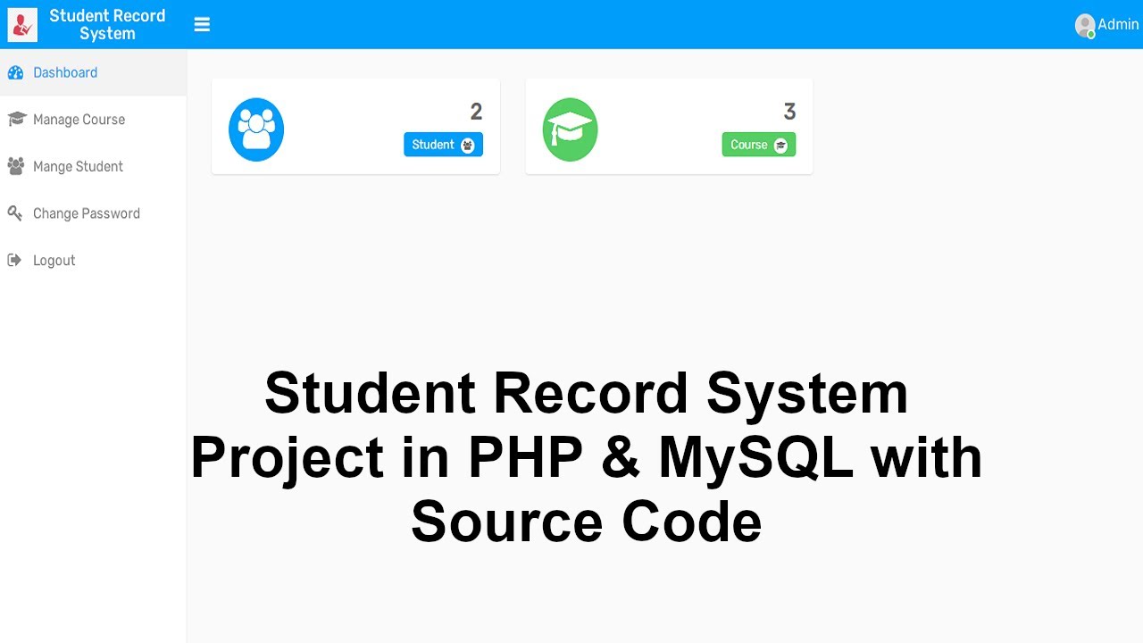Student Record System project in PHP and MySQL with Source Code