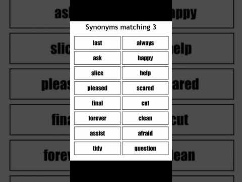 Matching 3 synonyms ll #synonyms #learnenglish_3u ll