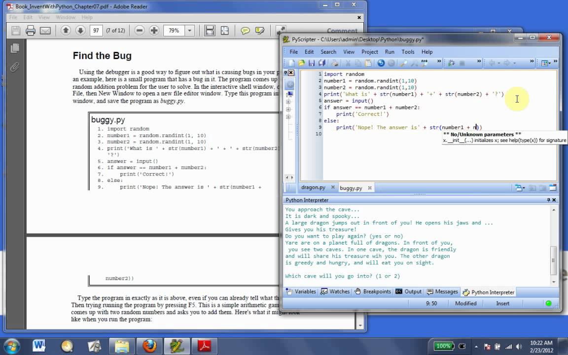 Python Course: Chapter 7: Debugging