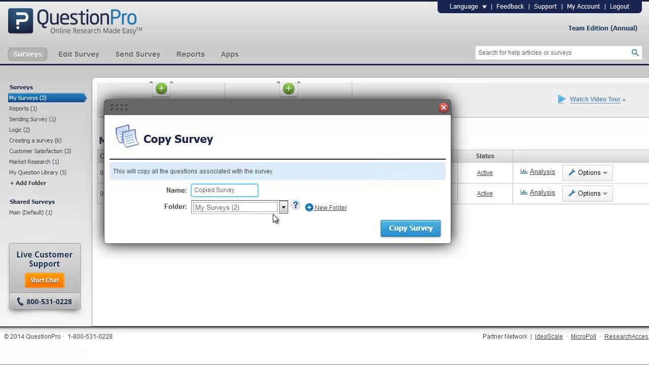 How to copy surveys in QuestionPro