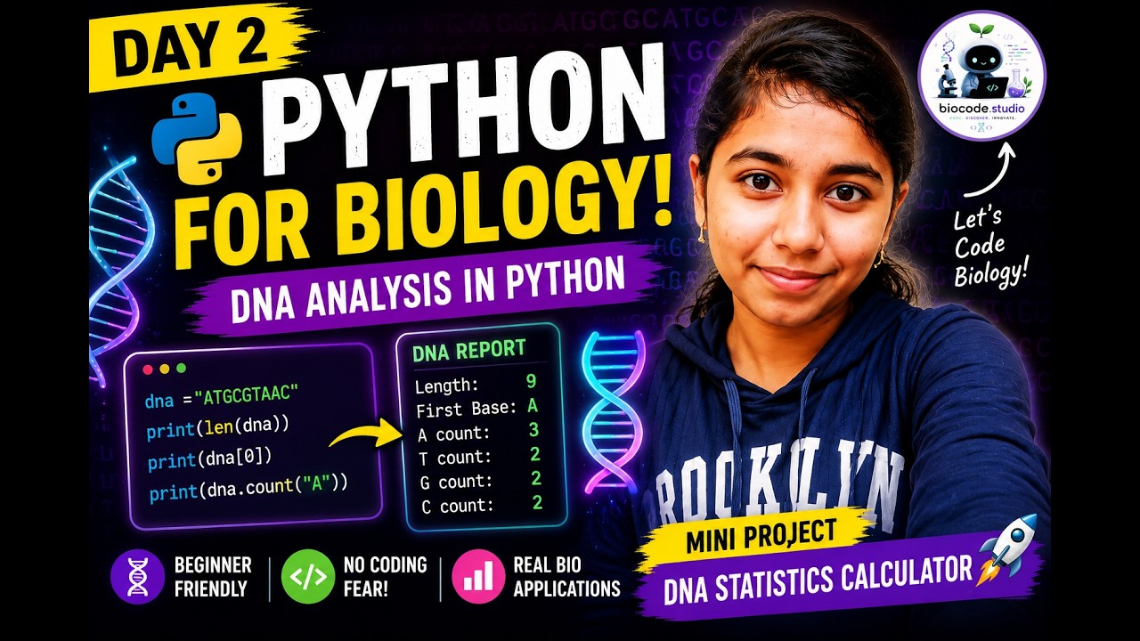Python for Biology Beginners | DNA Analysis Using Python | Bioinformatics Day 2