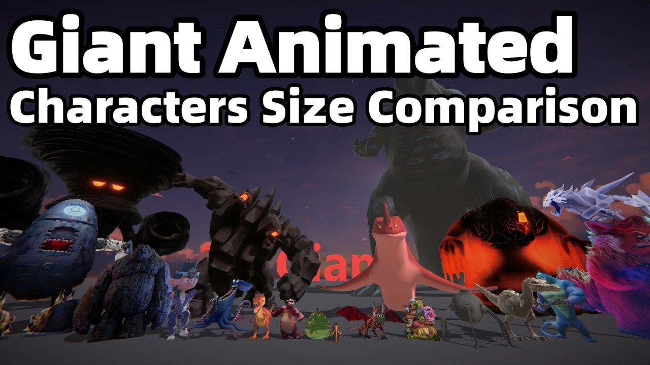 Giant Animated Characters Size Comparison