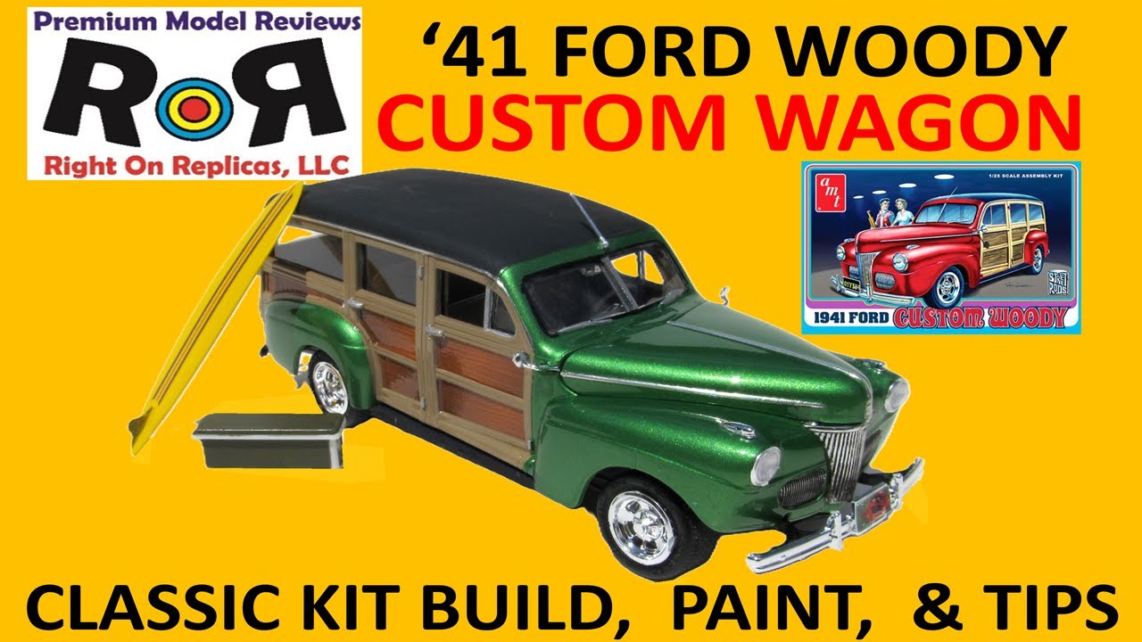 1941 Ford Custom Woody 1:25 Scale AMT 906 -Full Build and Review