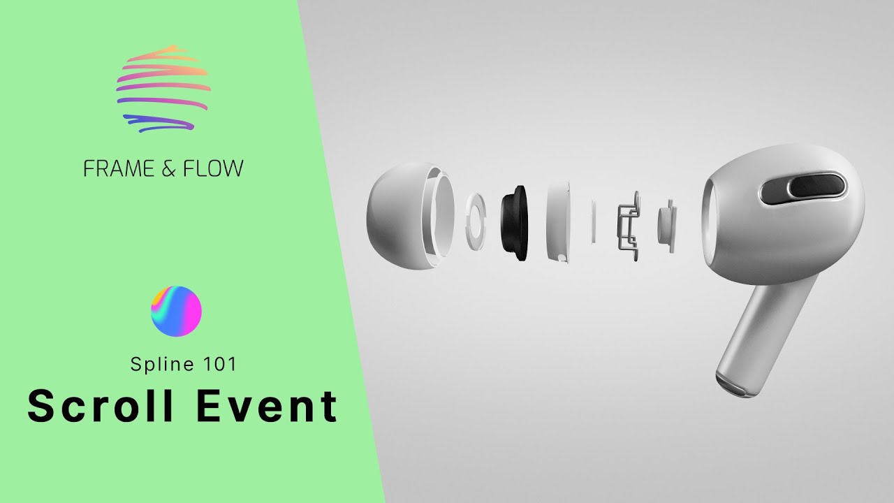 Scroll animation for an AirPods using Spline + Files