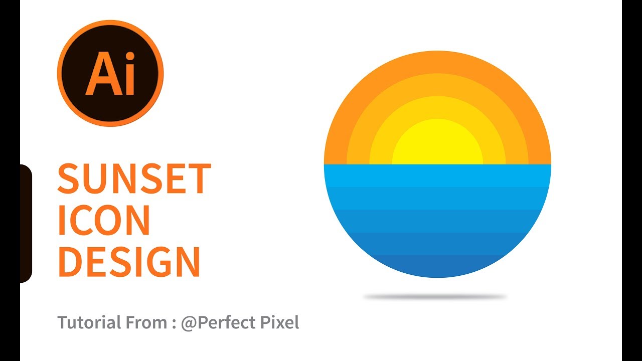 Sunset Icon Design In Adobe Illustrator CC