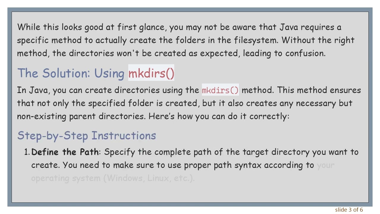How to Create a Folder Inside a Folder in Java