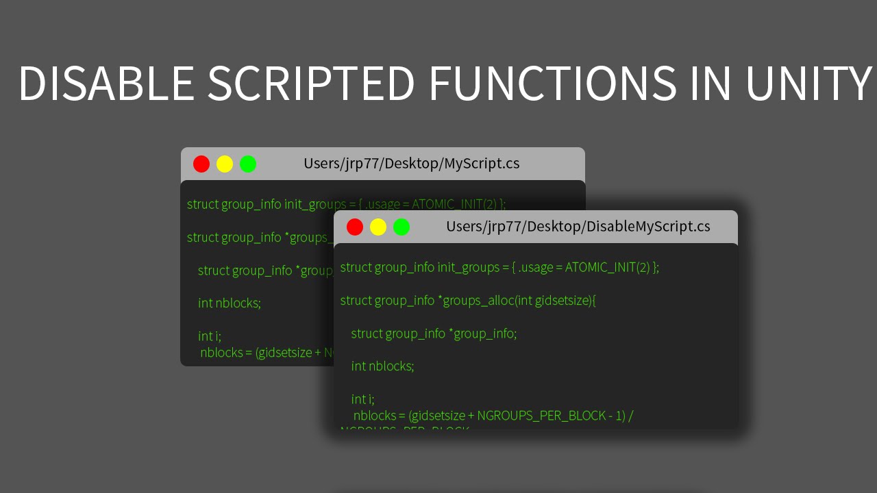 DISABLE SCRIPTED FUNCTIONS IN UNITY