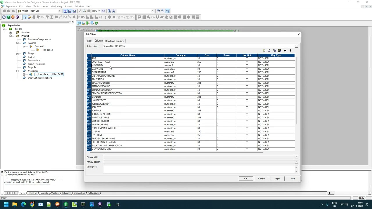 Informatica Training -Power Center -  Source Analyzer and Target Designer Properties