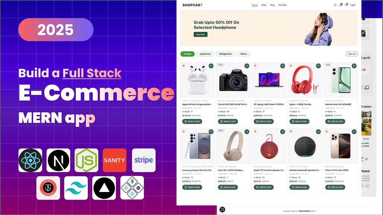 Full-Stack E-Commerce Development: Next.js, MongoDB, Express, React, Node.js & Stripe