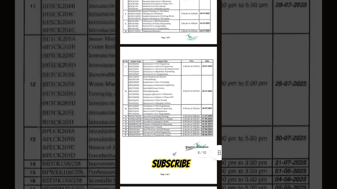 vtu 1st and 2nd sem engineering exam timetable 2025 #timetable #exam #study