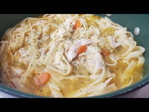 The BEST Rotisserie Chicken Noodles