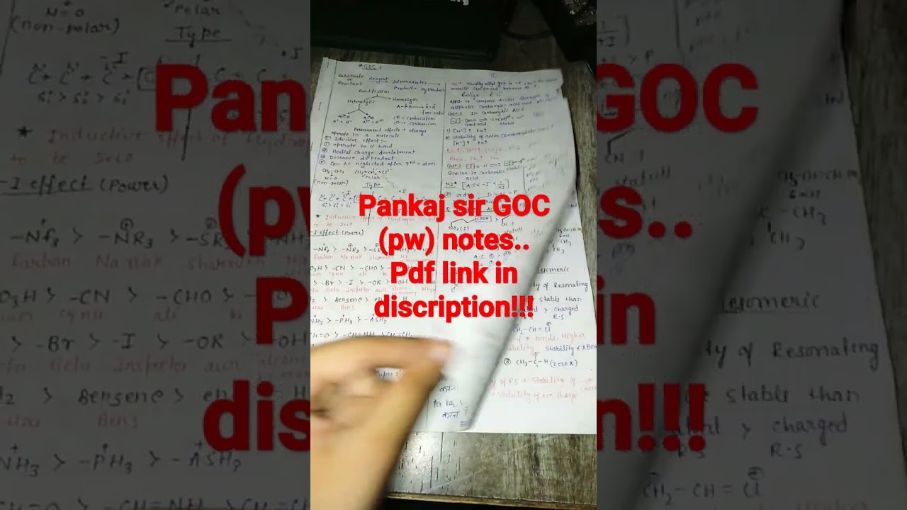 pankaj sir GOC notes... (physics wallah) #iit jee # #neet# pdf link in description......