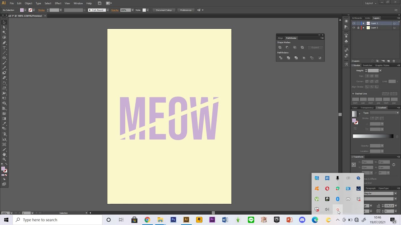 Split Text Effect In Adobe Illustrator CS6