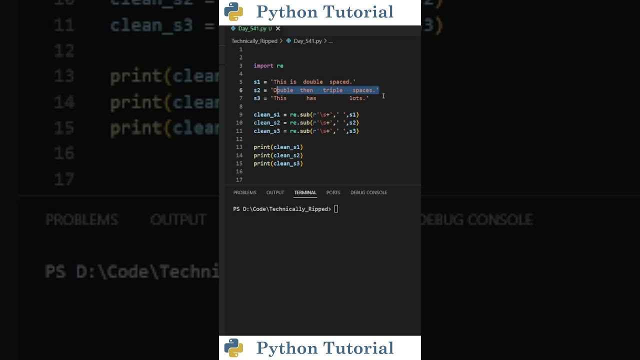 Removing Extra Spaces From Python Strings | Python Tutorial