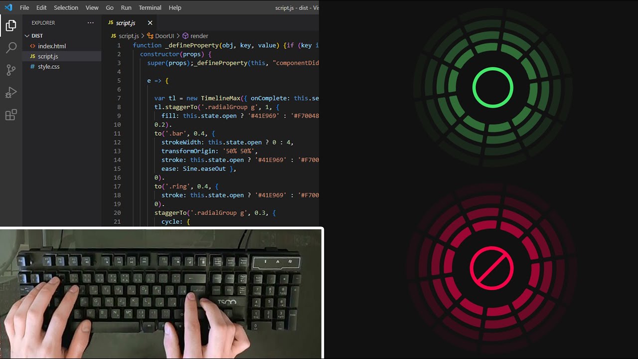 ASMR Programming - Coding React Sci Fi Door Lock UI - No Talking