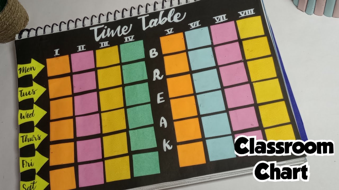 Time Table Chart | Easy Time Table | Classroom Chart Decoration Idea | Classroom Time Table Chart |