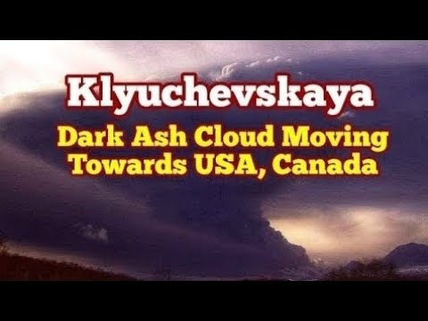 Klyuchevskaya Dark Ash Cloud Moves To East Pacific(USA, Canada), Kamchatka, Russia, Ring Of Fire