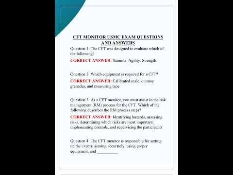 CFT Monitor USMC Exam