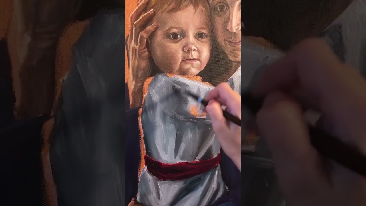 Painting in Progress | Blessed Virgin Mary with Christ Child #sacredart #catholicism  #catholicart