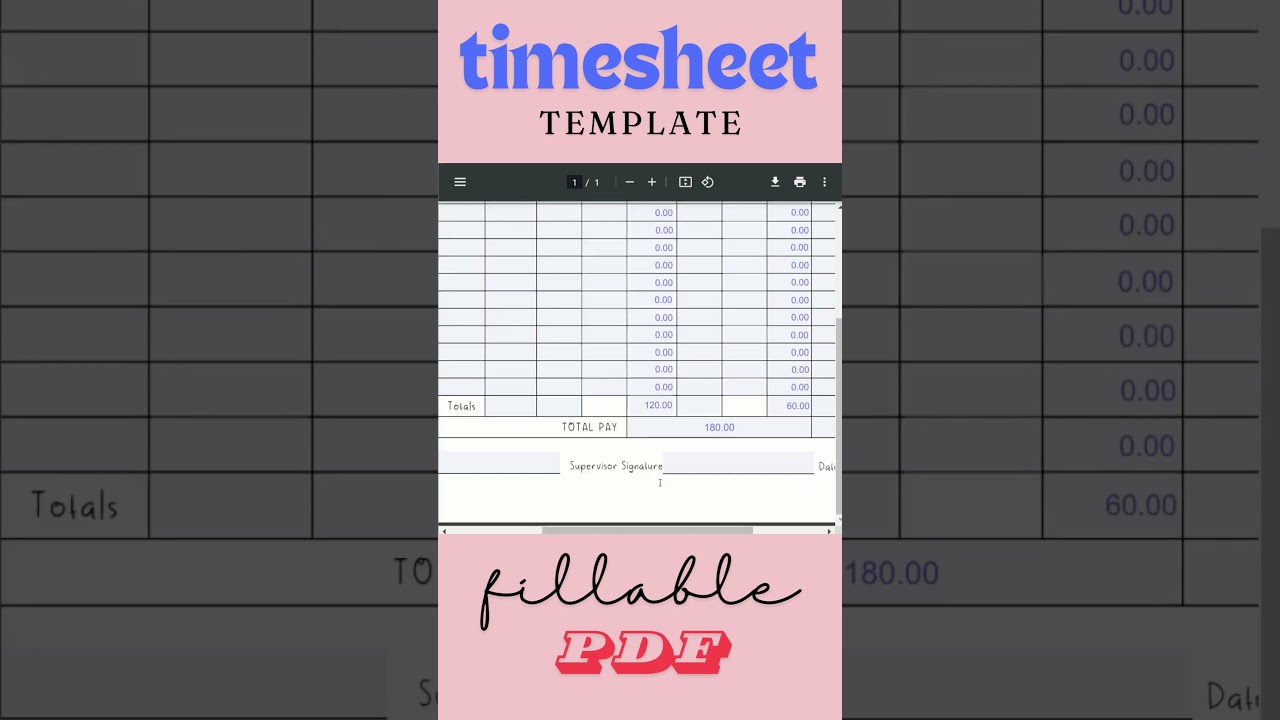 timesheet overtime template log fillable pdf form  #template #fillable #pdf