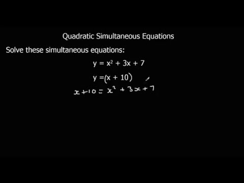 Solving Quadratic Simultaneous Equations